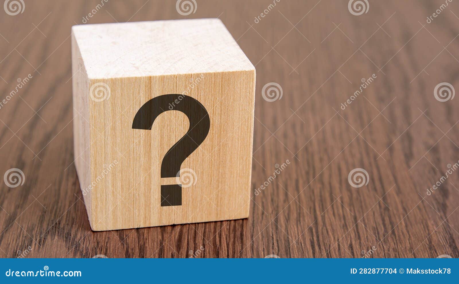 Wooden Blocks with Question Marks on Wooden Table, Close Up. Space for ...