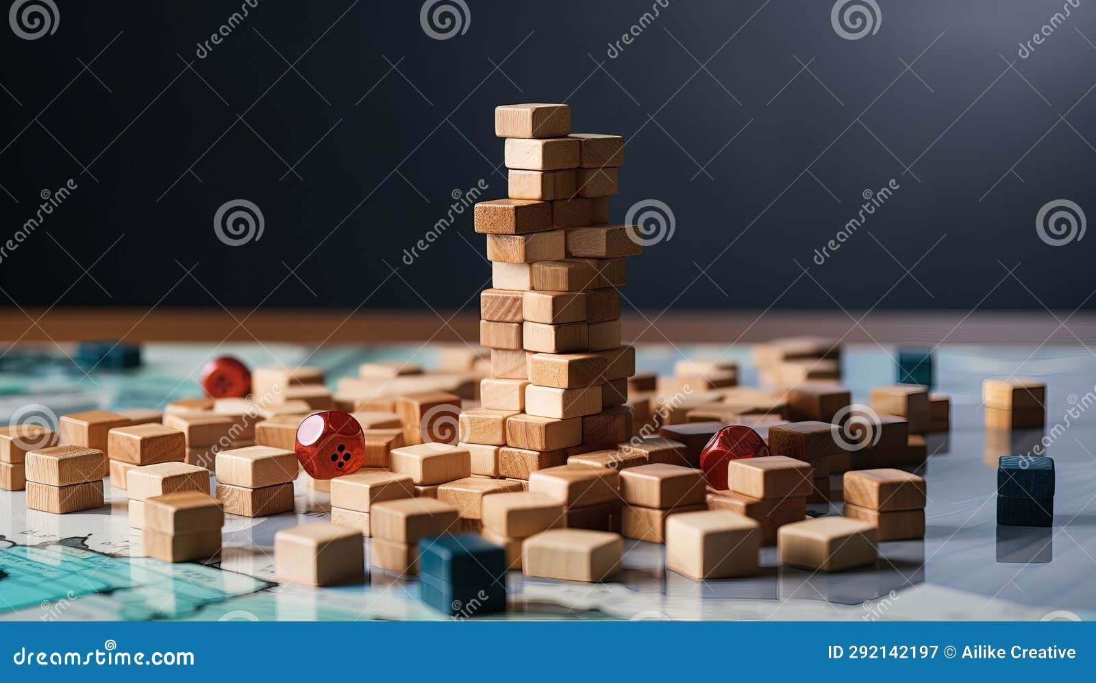 Wooden Blocks Stacked on Top of Each Other on a Table Stock ...