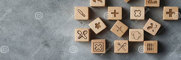 Wooden Blocks with Symbols for Creative Projects Wooden Blocks with ...