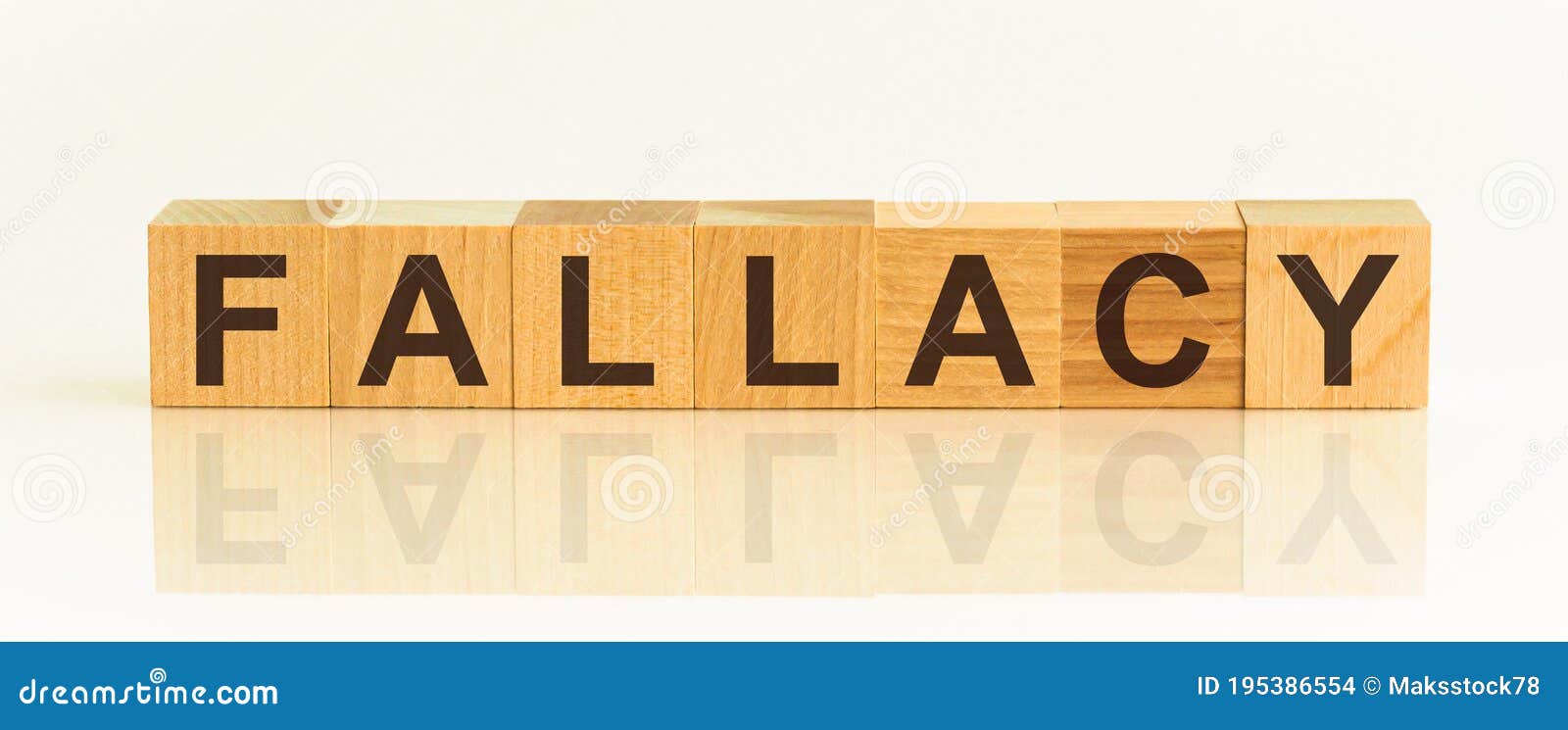 Wooden Blocks with the Text: FALLACY. the Text is Written in Black ...