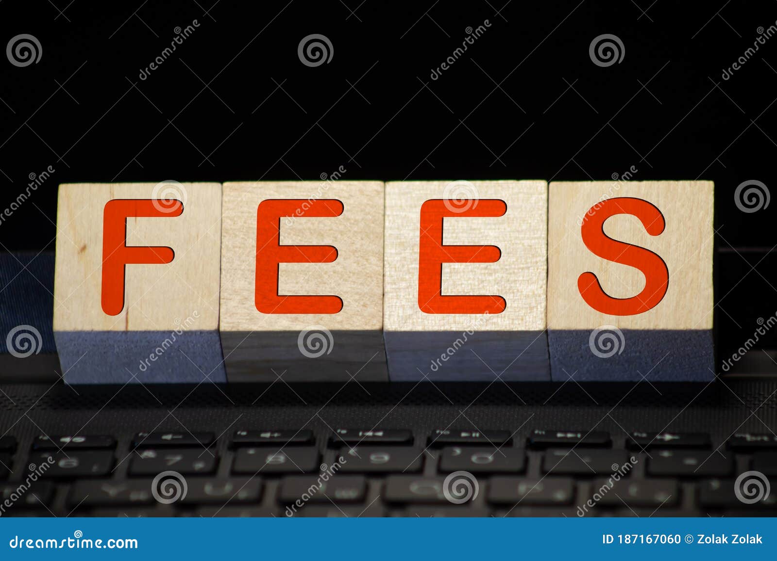 Wooden Blocks with the Text: Fees Stock Photo - Image of commission ...