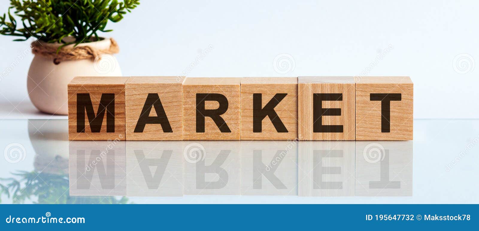 Wooden Blocks with the Text: MARKET. New Business Relaunch Startup ...