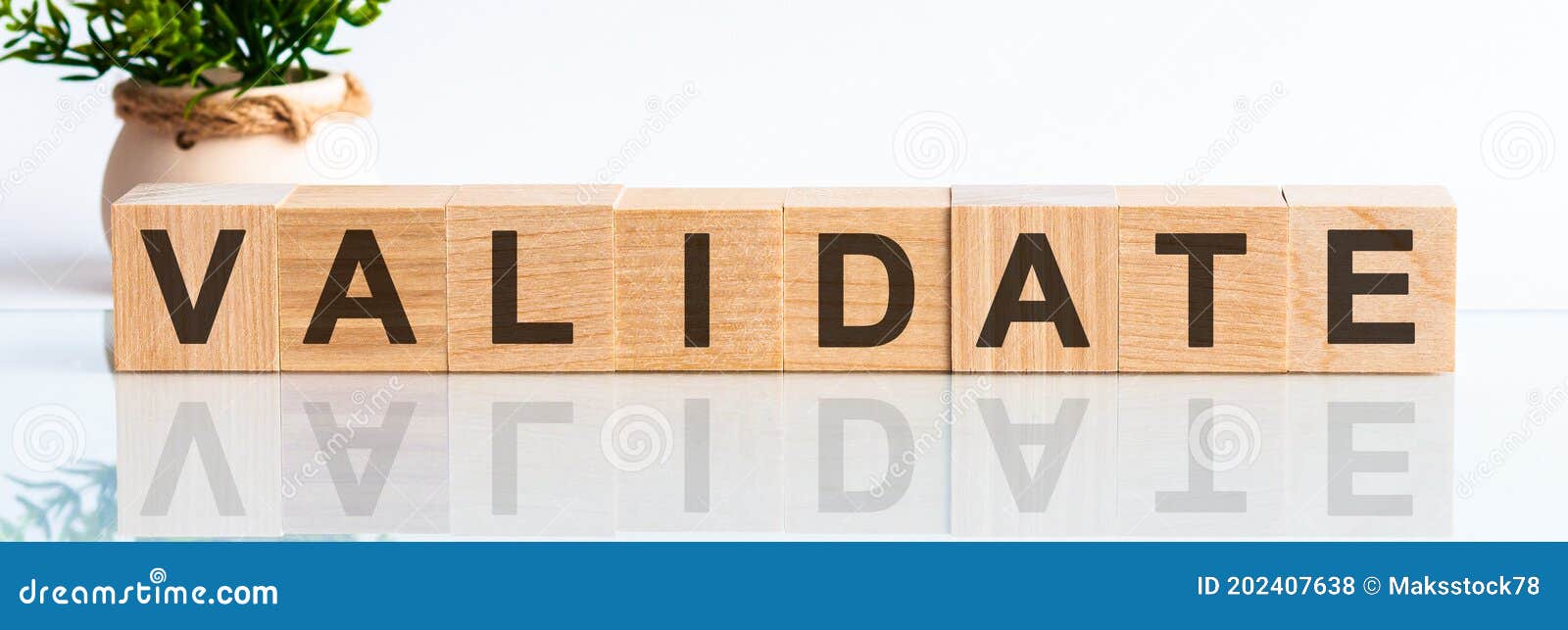 Wooden Blocks with the Text: Validate. the Text is Written in Black ...