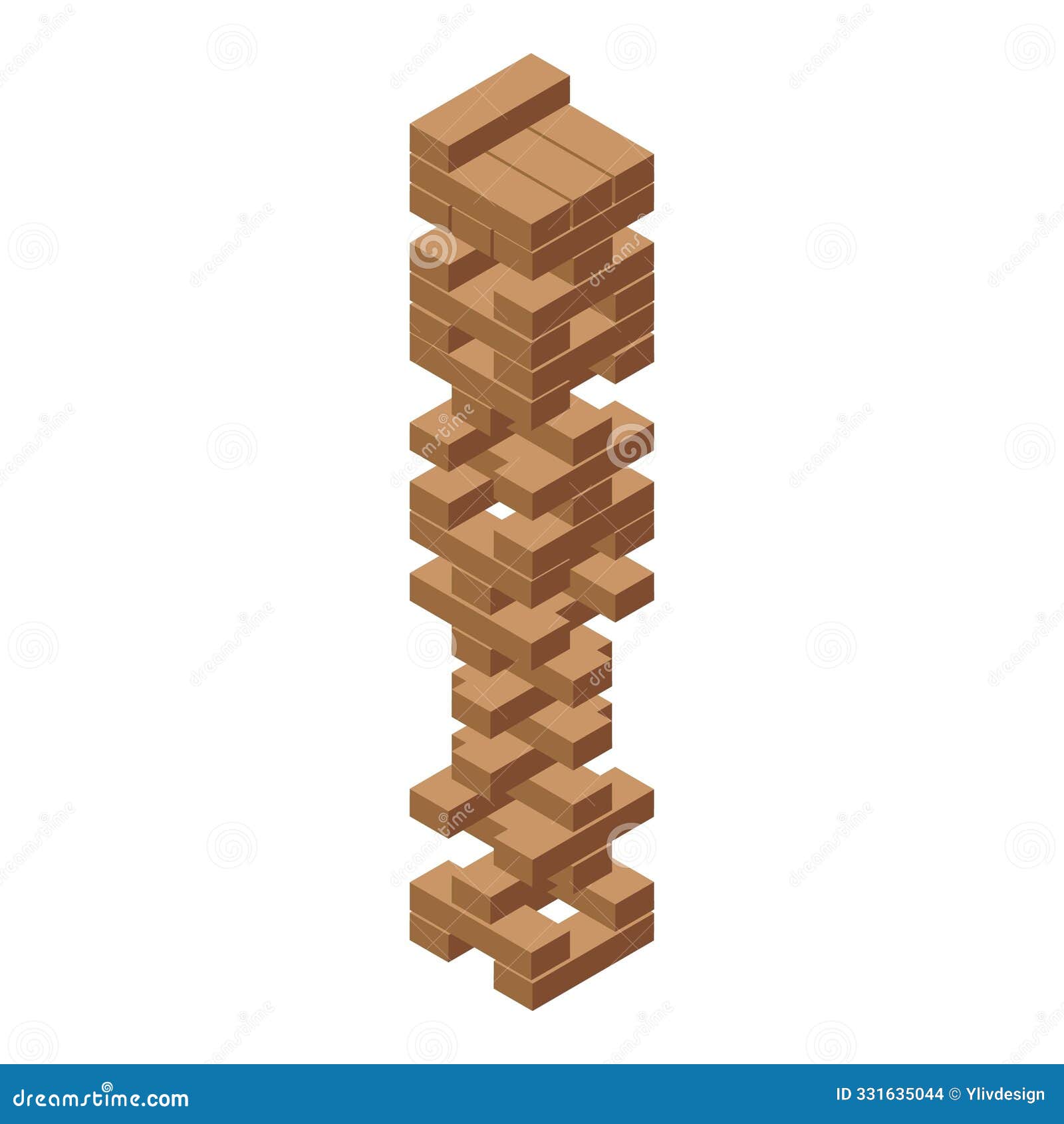 Wooden Blocks Tower Standing on White Background is Balancing Stock ...