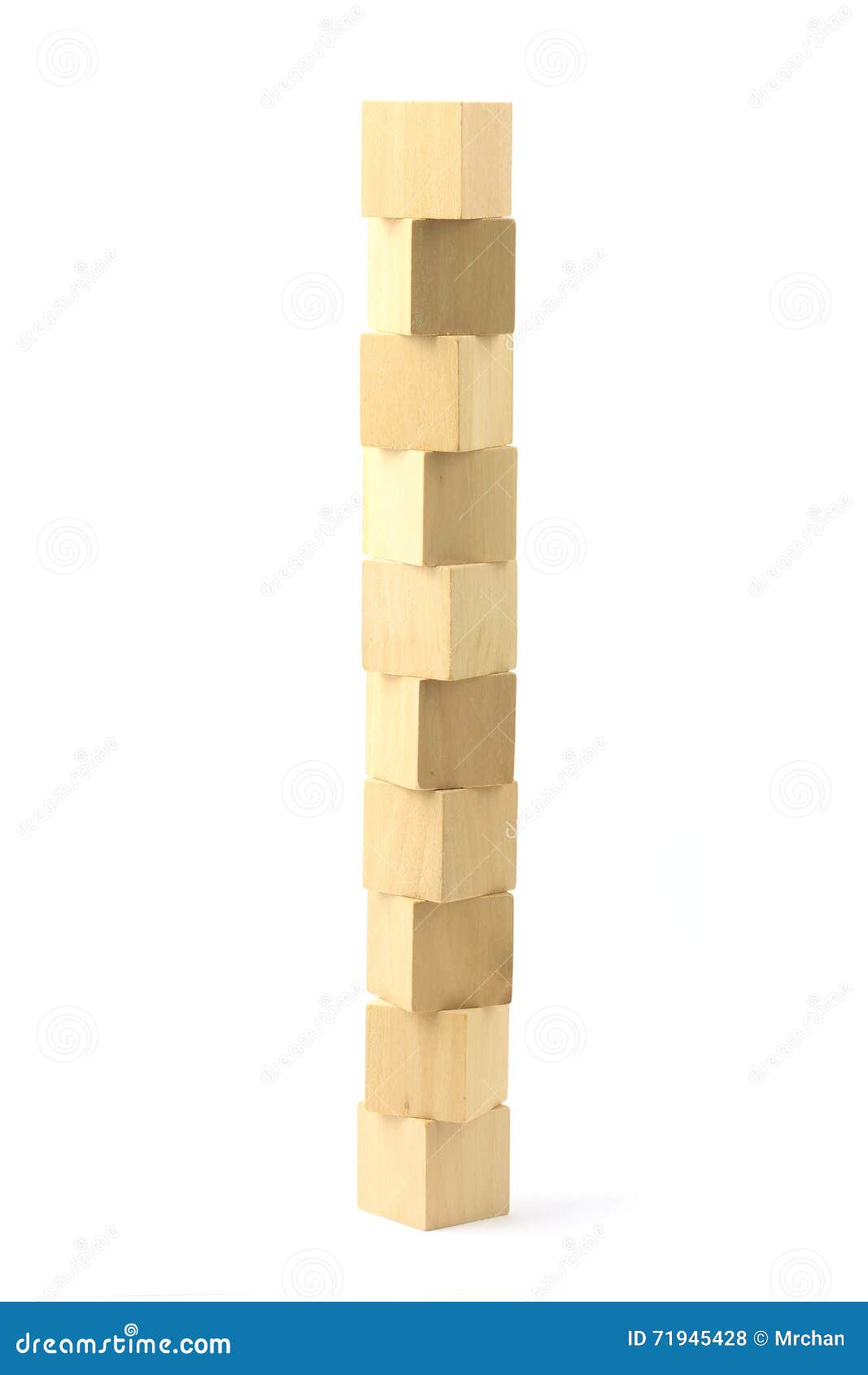 Wooden Blocks Tower on White Background Stock Photo - Image of ...