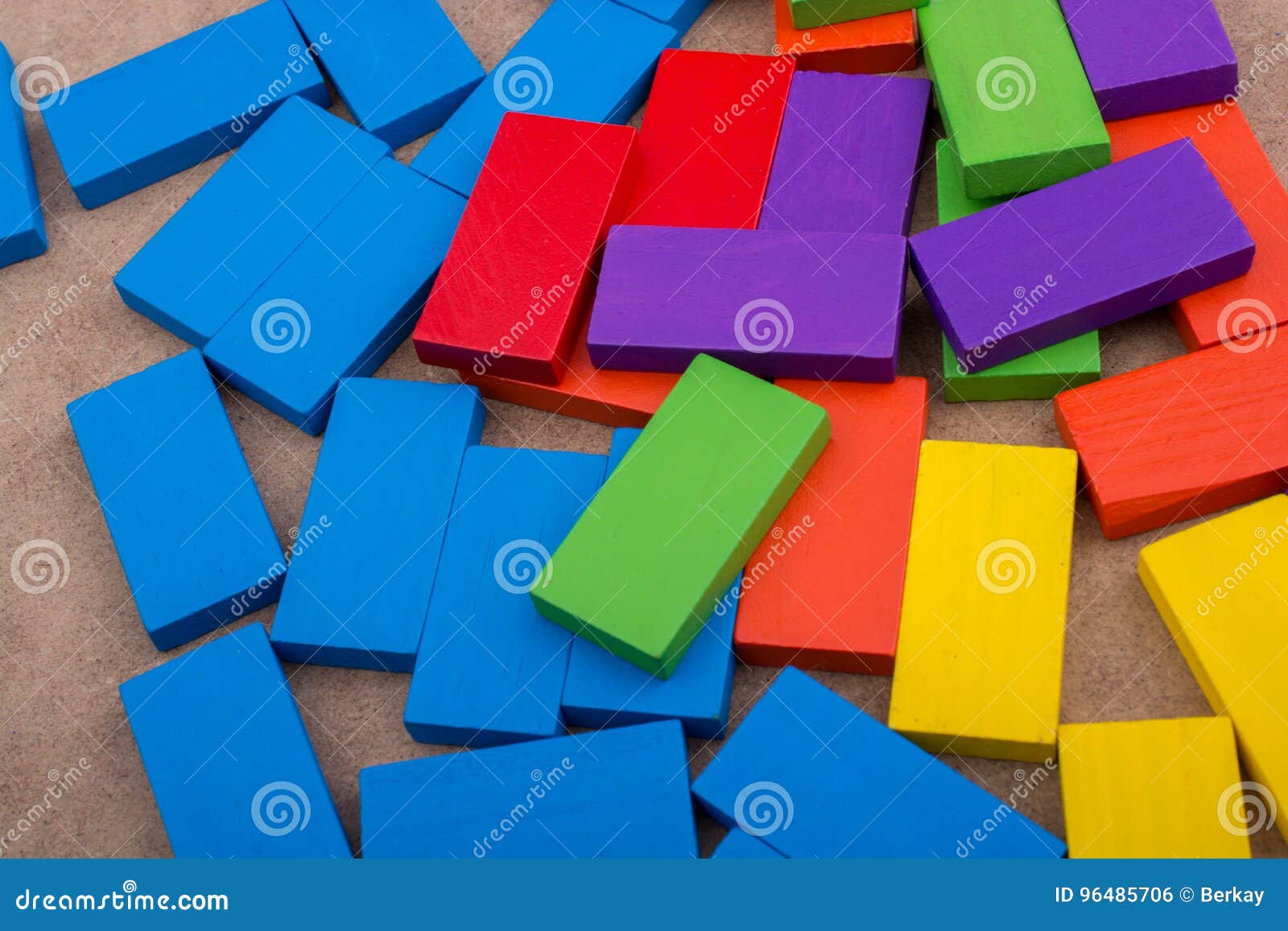 Wooden Blocks of Various Color Stock Photo - Image of puzzle ...