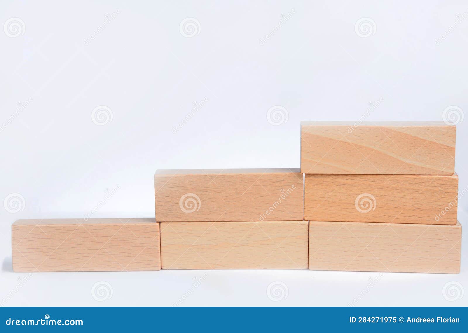 Wooden Blocks on a White Background Stock Image - Image of construct ...
