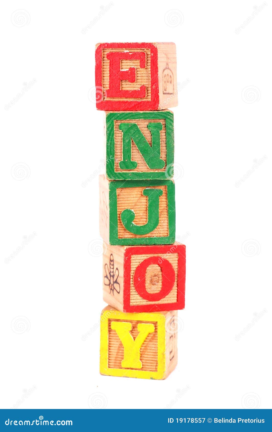 Wooden Blocks With The Word ENJOY Stock Image - Image of alphabet ...