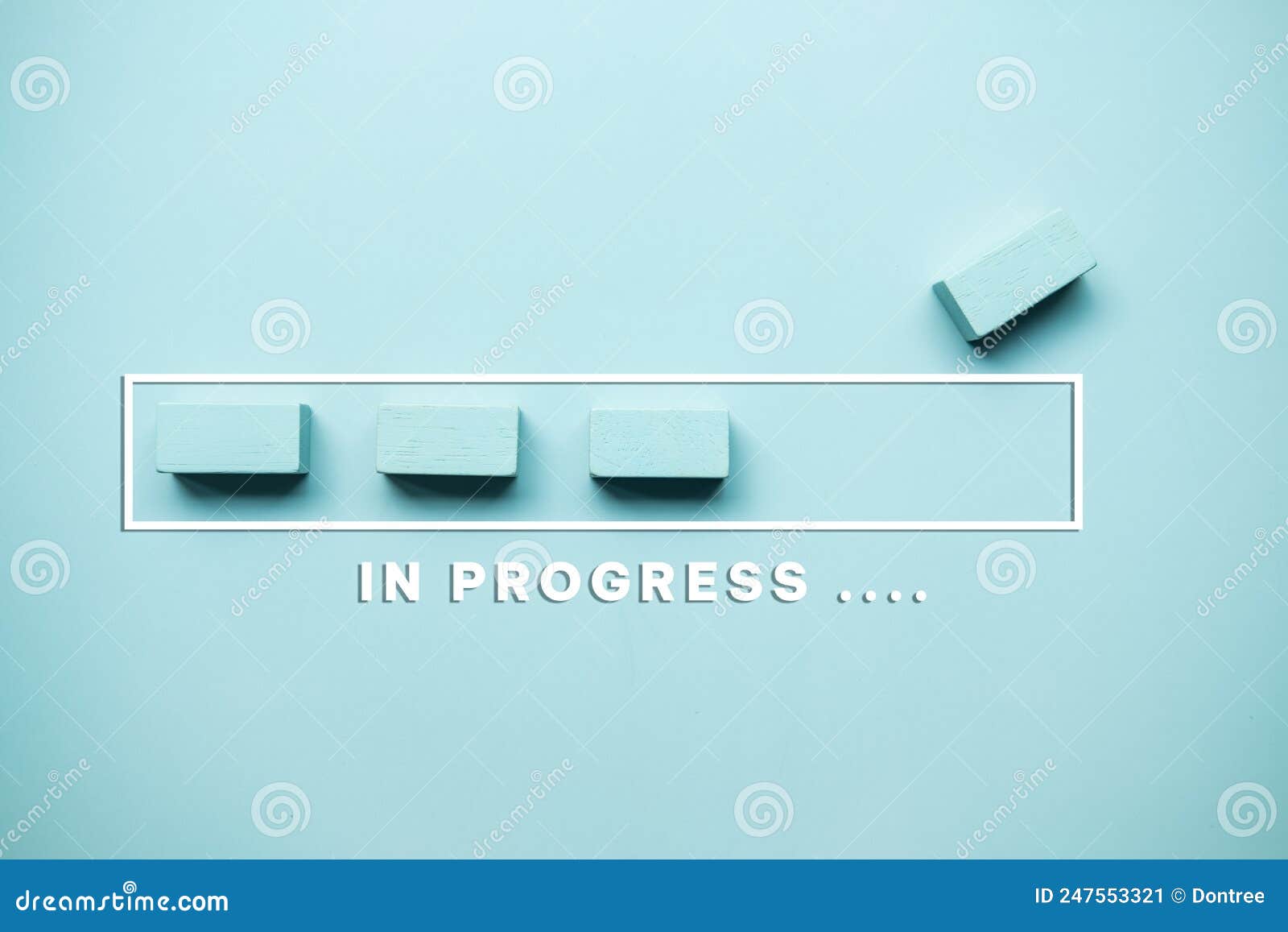 Wooden Blocks with the Word in Progress. the Concept of Project in ...
