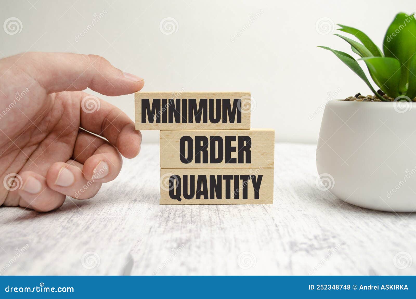 Wooden Blocks with Words MINIMUM ORDER QUANTITY Stock Photo - Image of ...