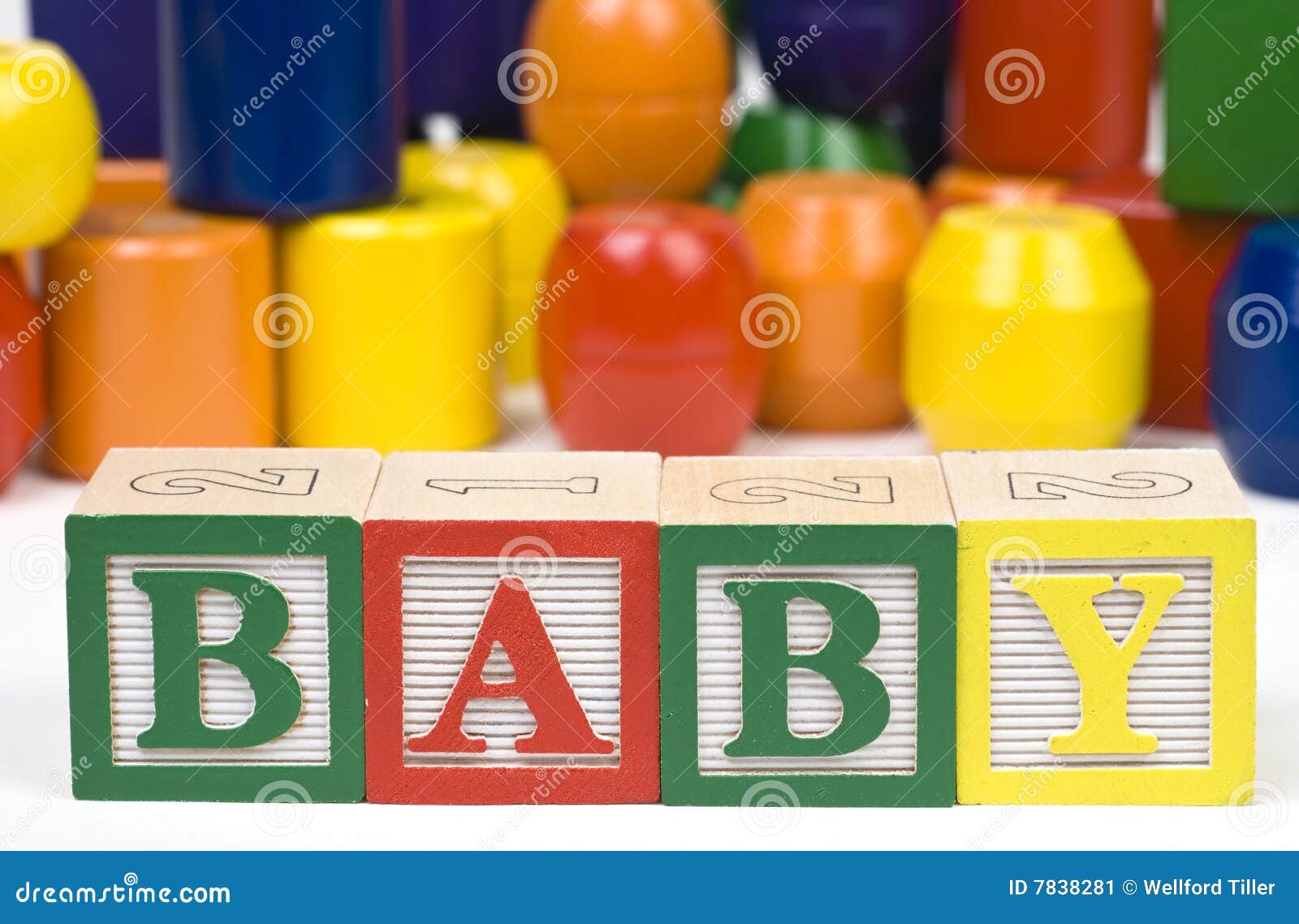 Wooden Blocsks Spelling Baby Stock Image - Image of learn, word: 7838281