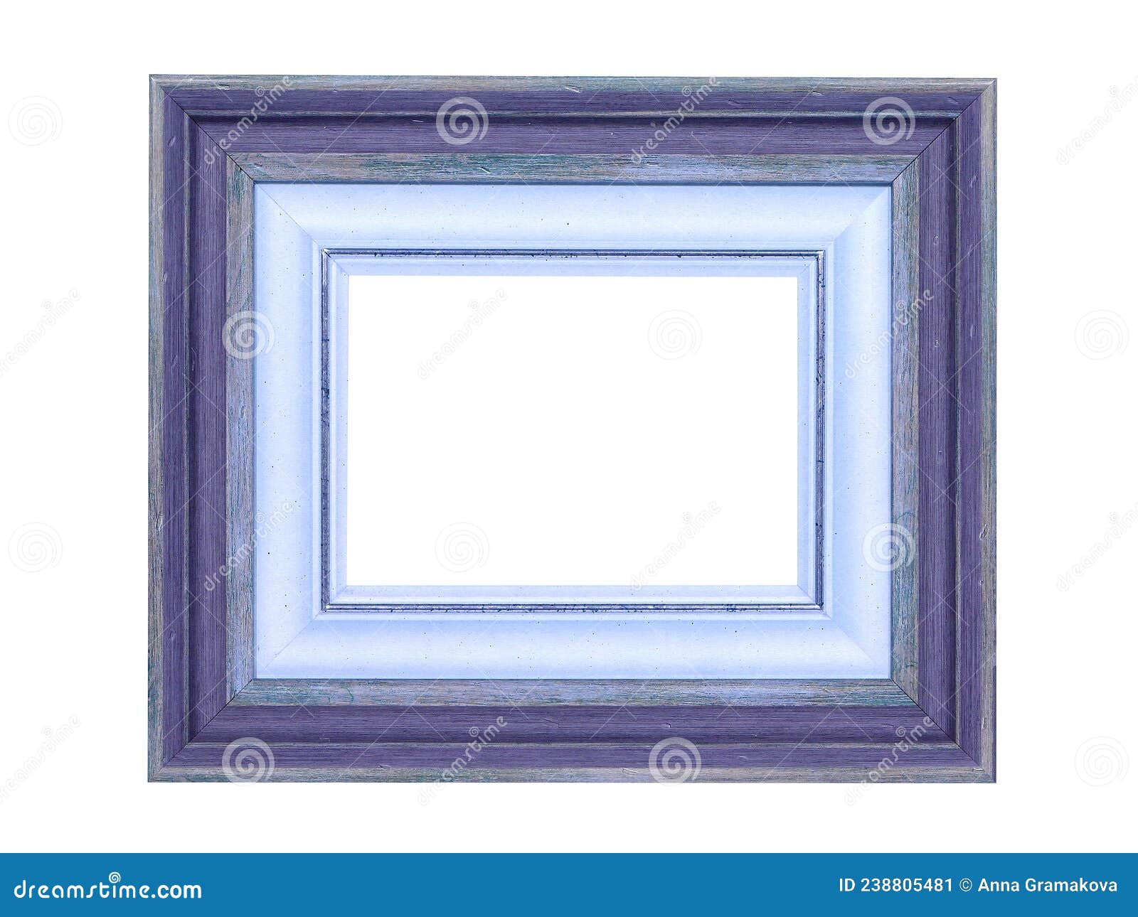 Wooden Blue Frame for Paintings. Isolated on White Stock Image - Image ...