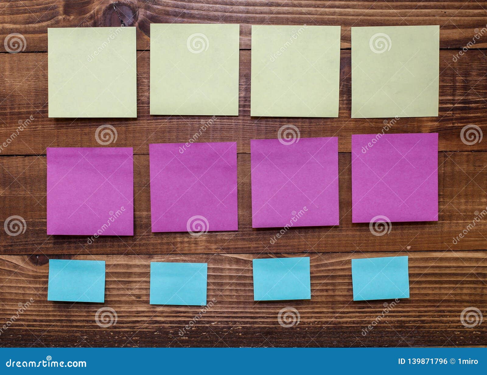 Wooden Board with Colored Note Stickers Stock Illustration ...