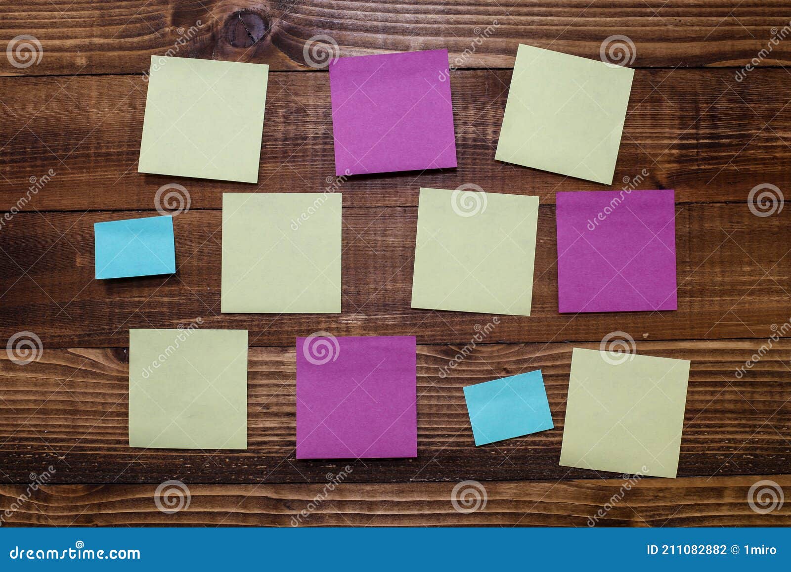 Wooden Board with Colored Note Stickers Stock Photo - Image of holder ...