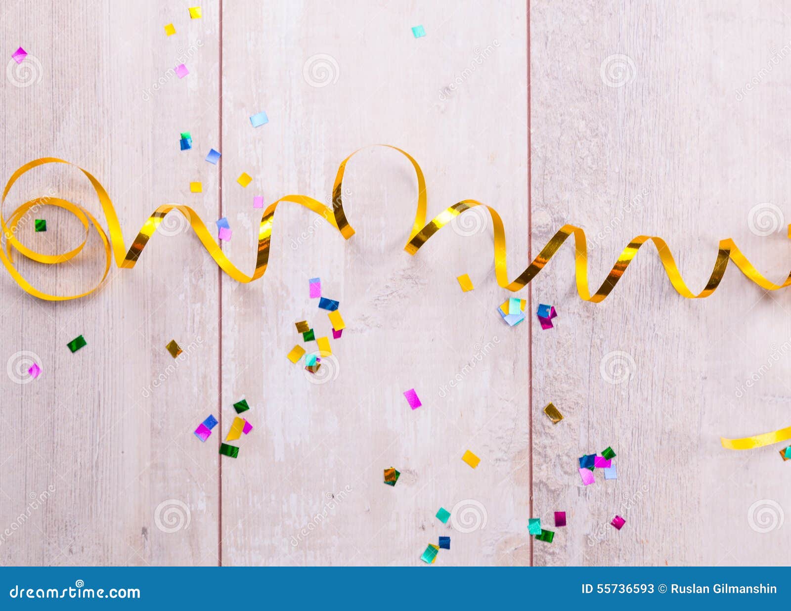 Wooden Board with Colorful Streamers Stock Image - Image of dome ...