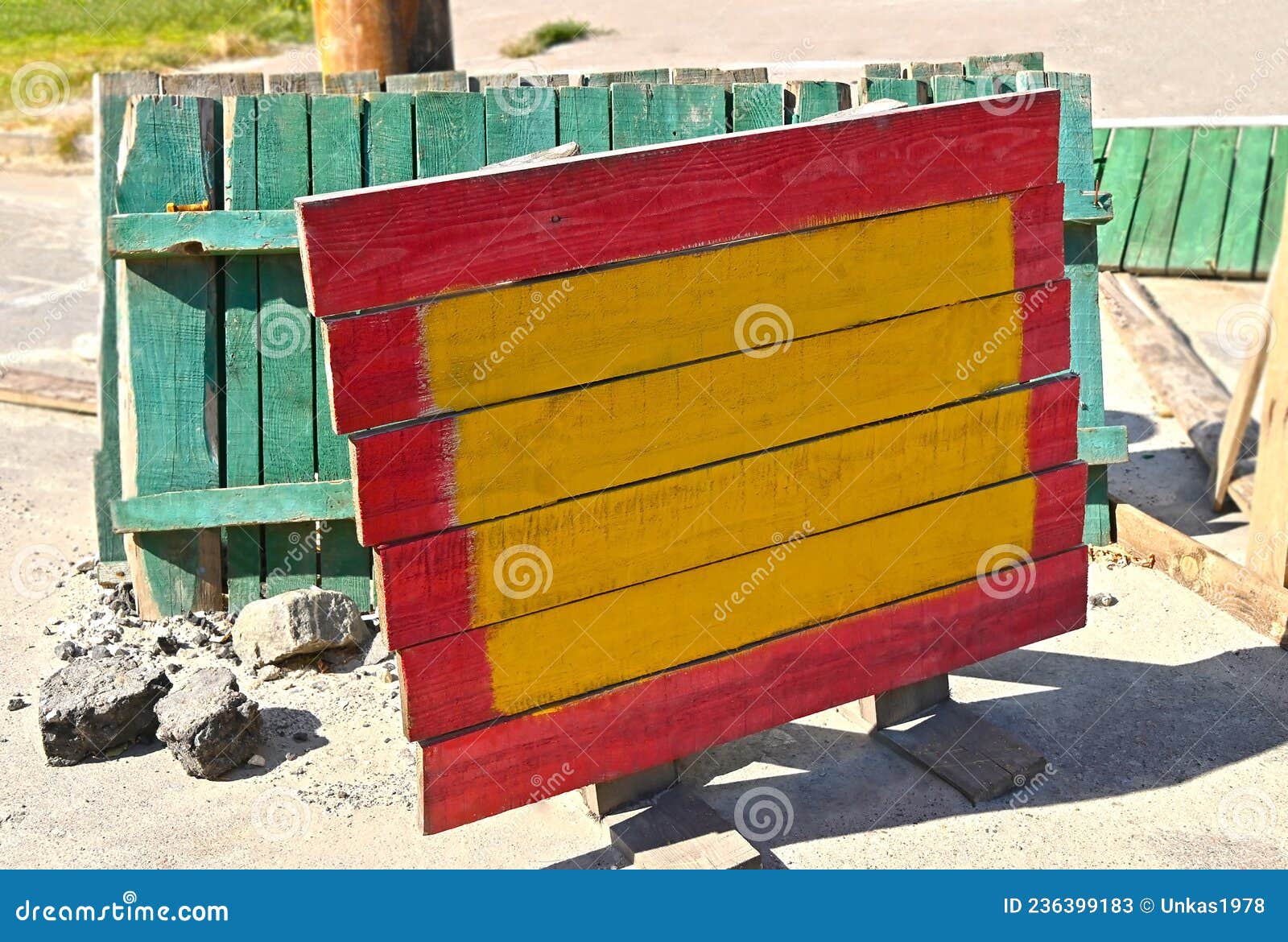 Road work fence stock image. Image of beware, dirt, roadside - 236399183