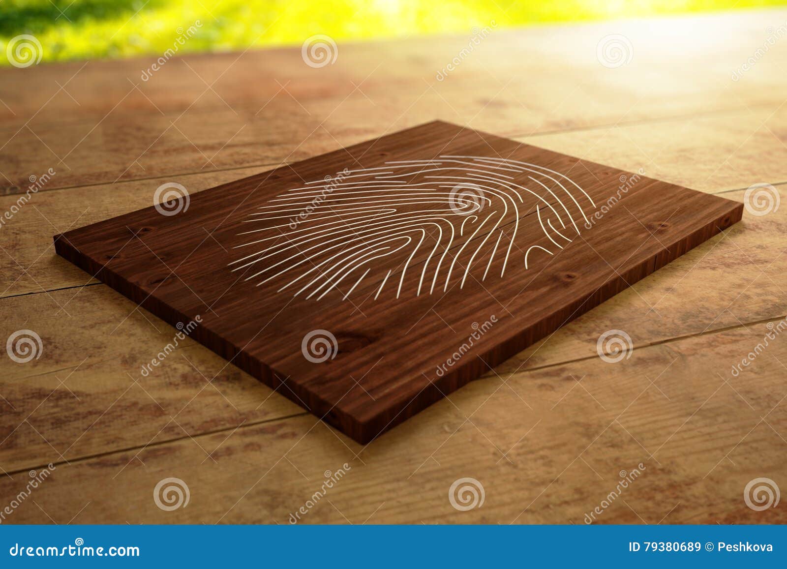 Wooden Board with Fingerprint Stock Illustration - Illustration of ...