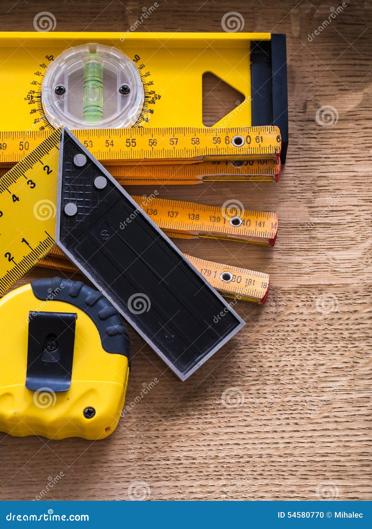Wooden Board with Measuring Line Meter Stock Photo - Image of repairing ...