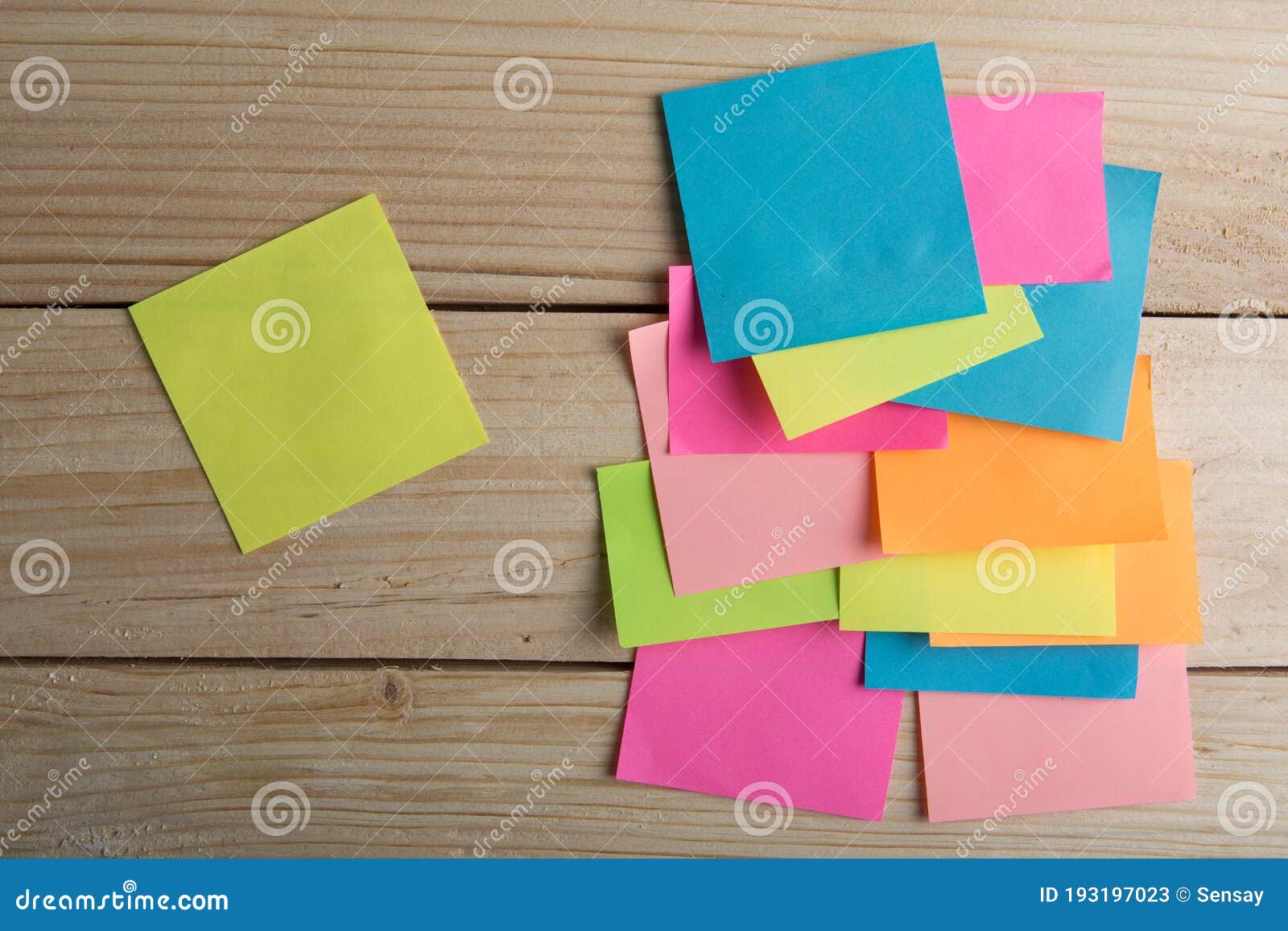 Wooden Board with Note Stickers Stock Image - Image of blue, wood ...