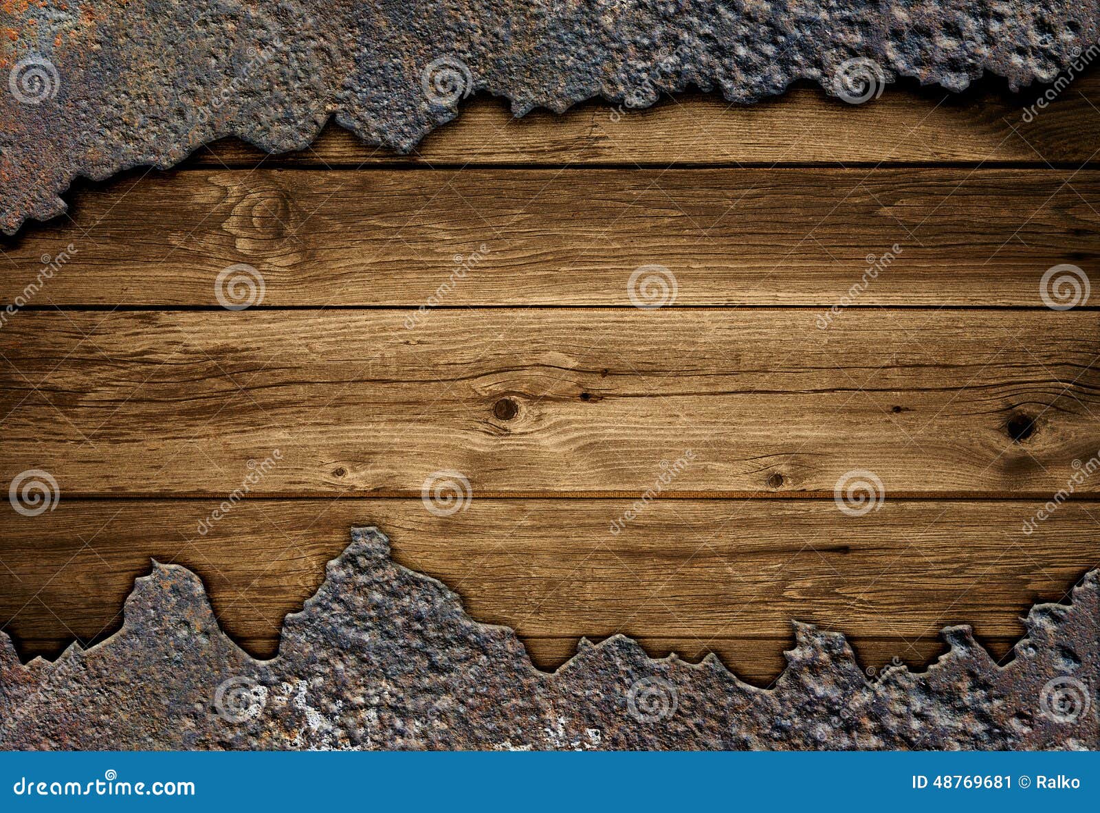 Wooden Board among Rusty Metal Stock Image - Image of lumber, aged ...
