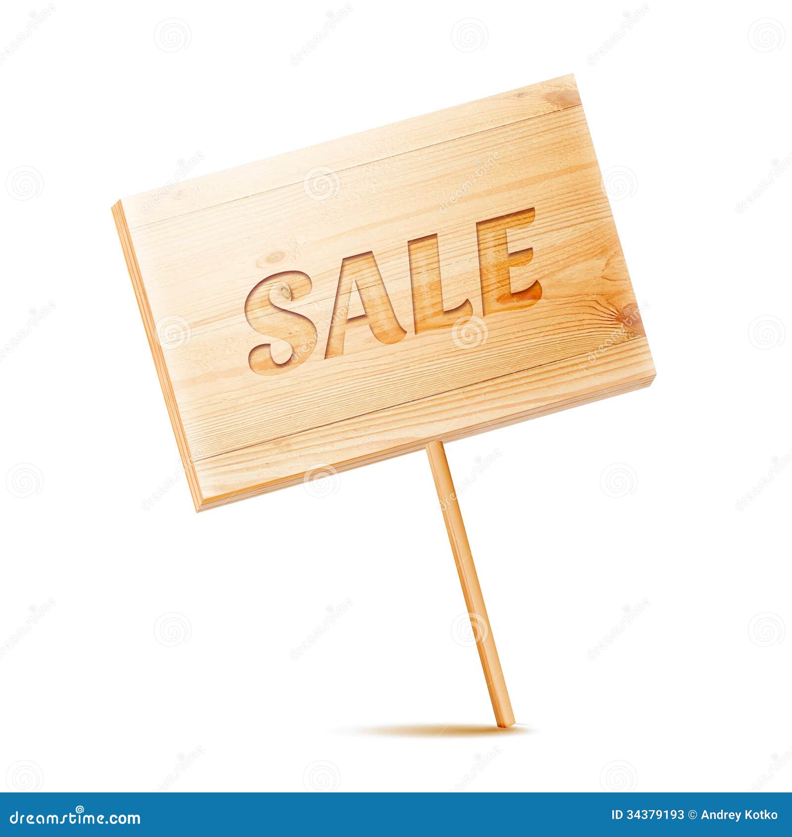 Wooden Board with Sale Text. Stock Vector - Illustration of border ...