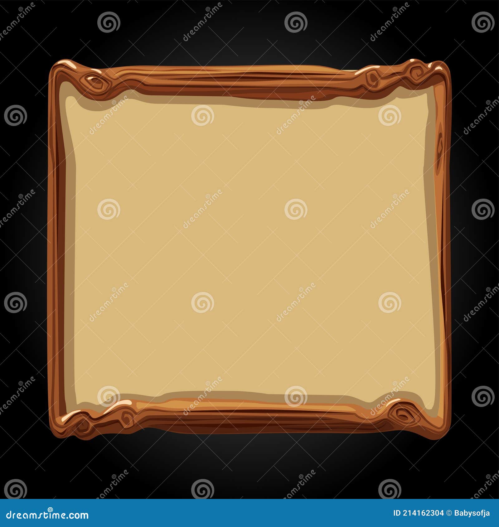 Wooden Board Template, Blank Banner for the Game. Stock Vector ...
