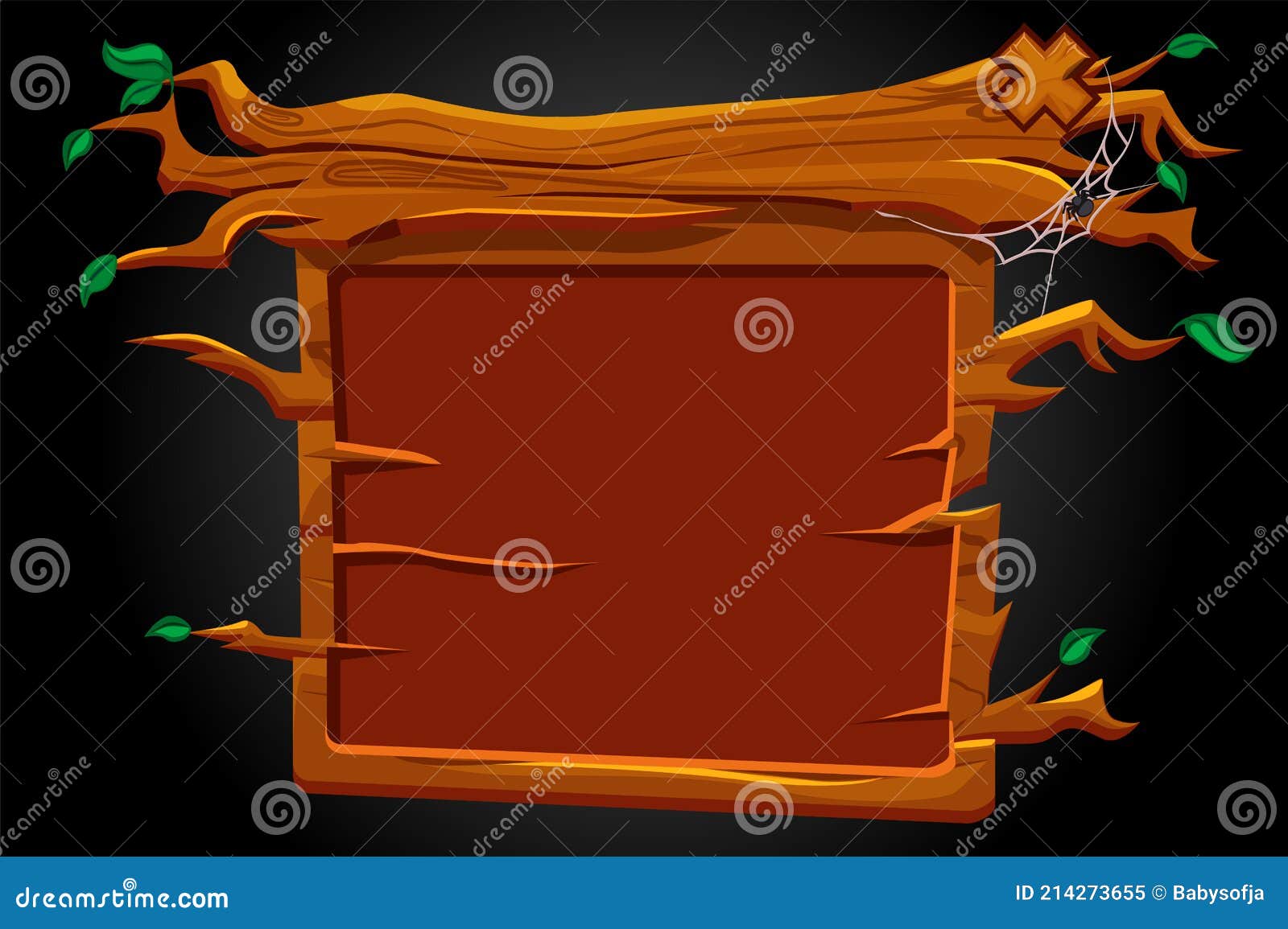 Wooden Board UI Interface for the Game. Stock Vector - Illustration of ...
