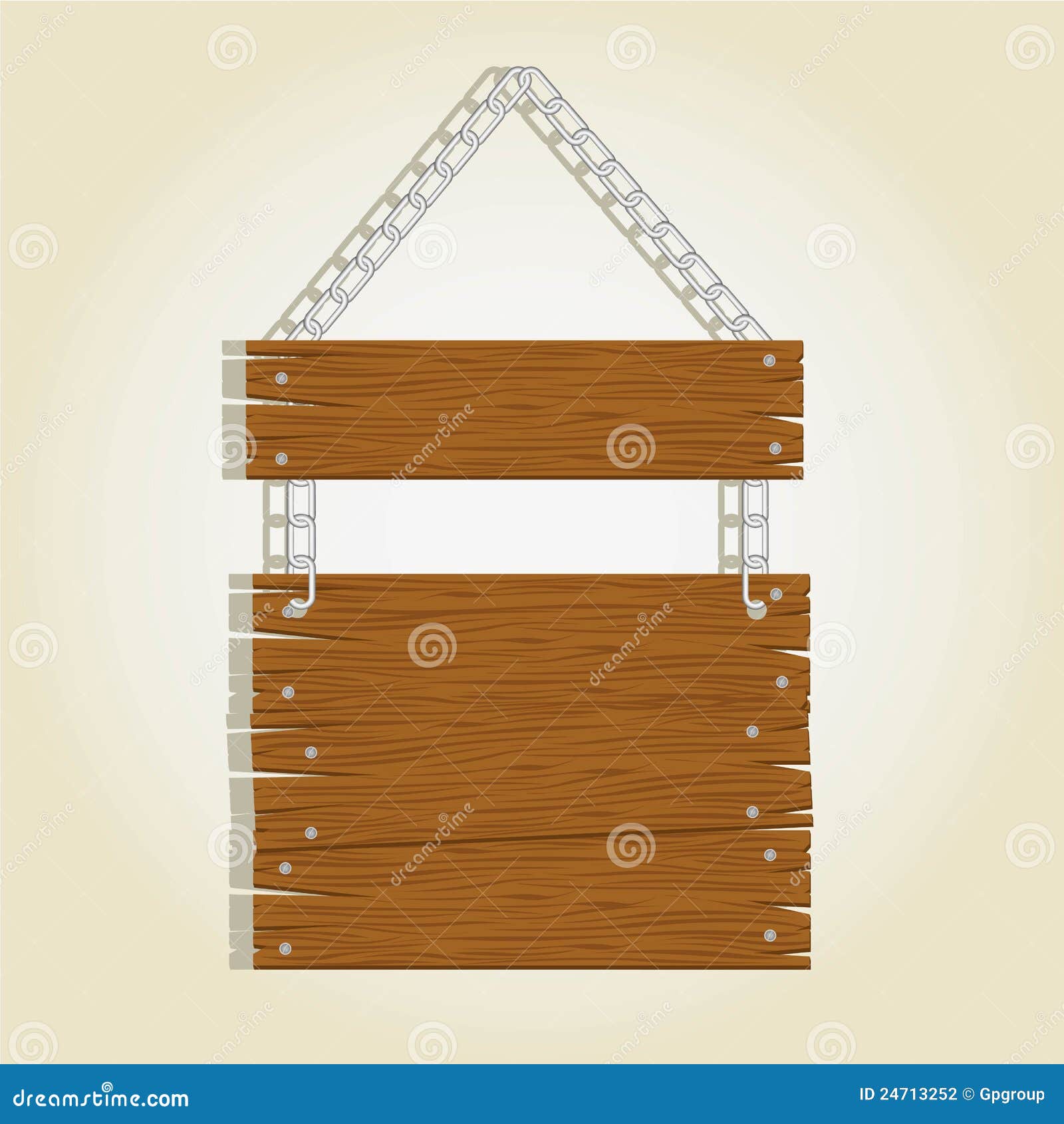Wooden boards with chain stock vector. Illustration of nuts - 24713252