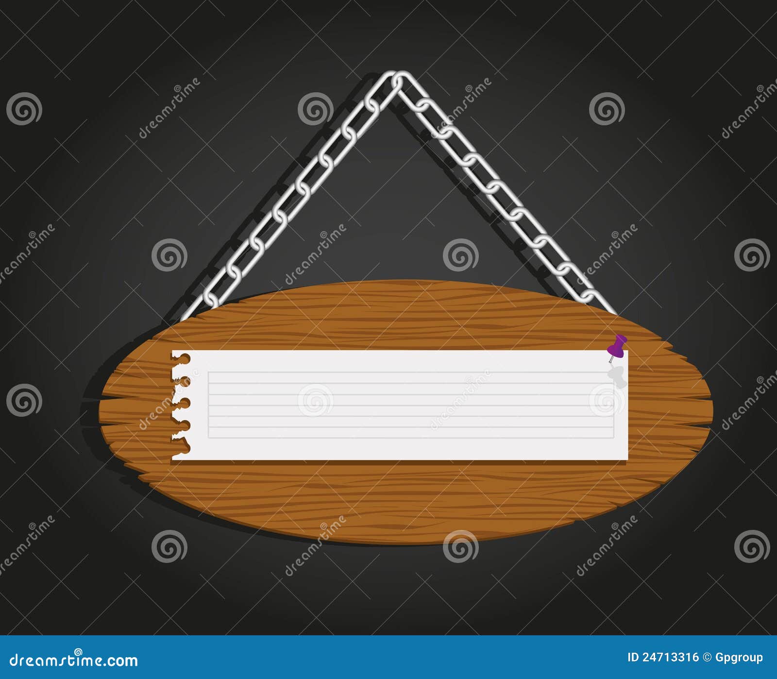 Wooden boards with chain stock vector. Illustration of wood - 24713316