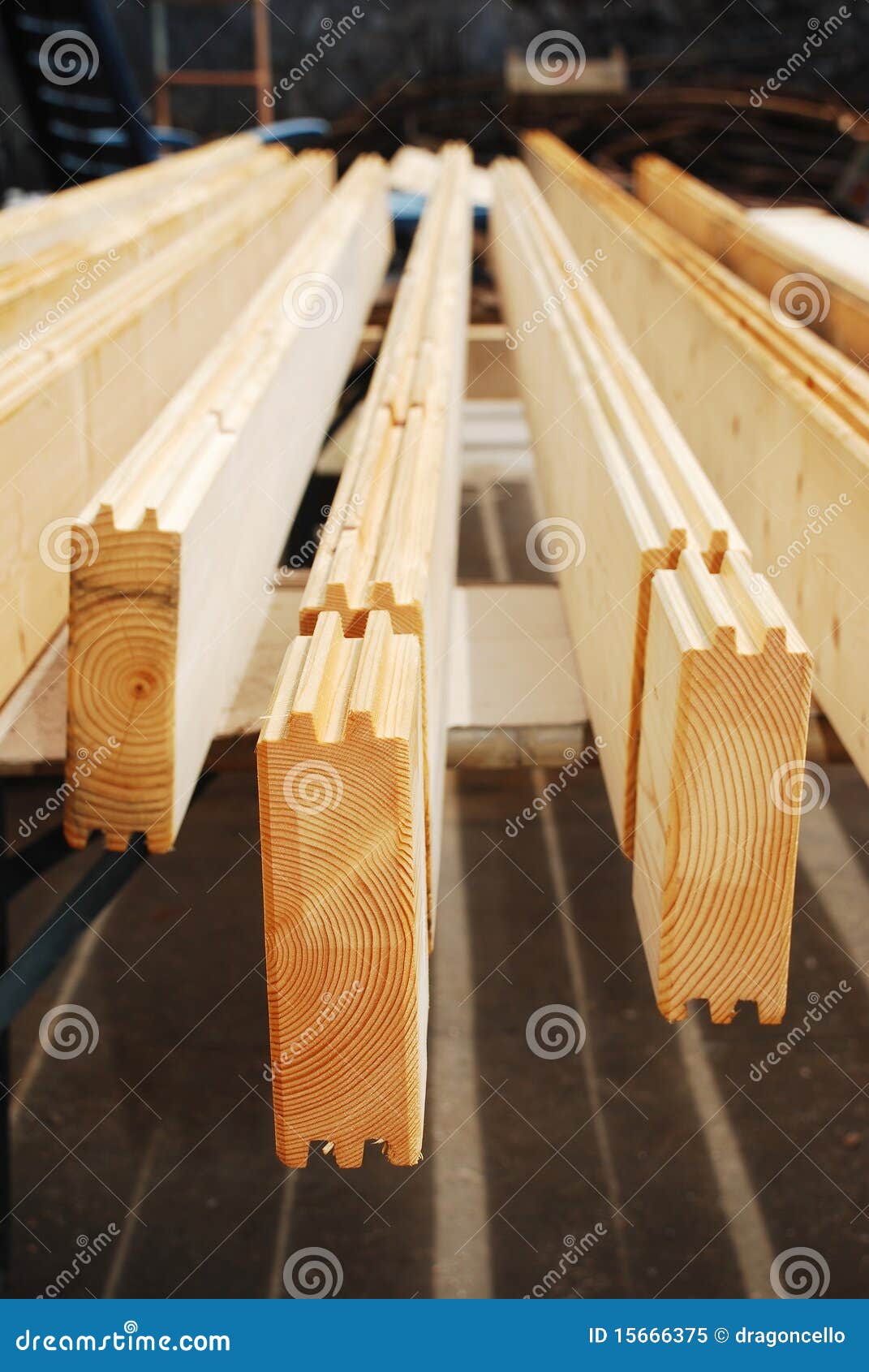 Wooden Boards for Contructing Prefab Cabin Stock Image - Image of brown ...