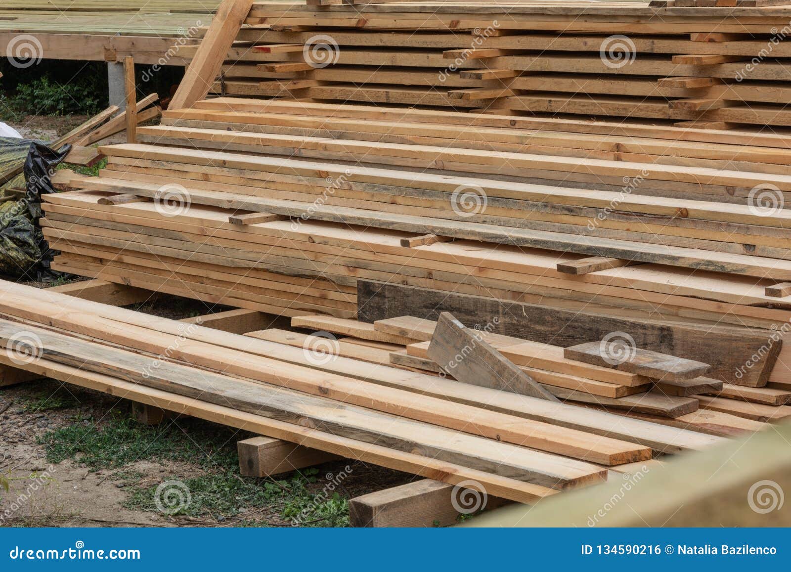 Wooden Boards and Planks on the Construction of a Frame House Stock ...