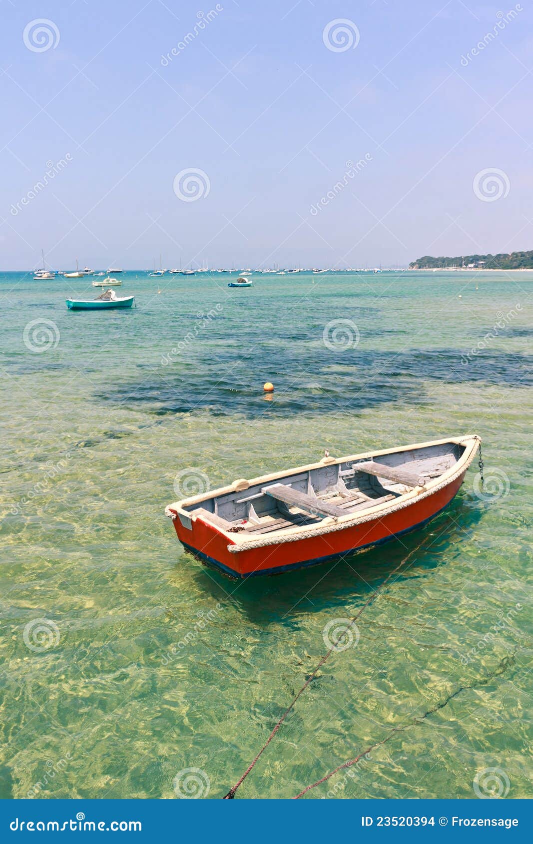 Wooden Boat in Shallow Water Stock Photo - Image of ship, landscape ...