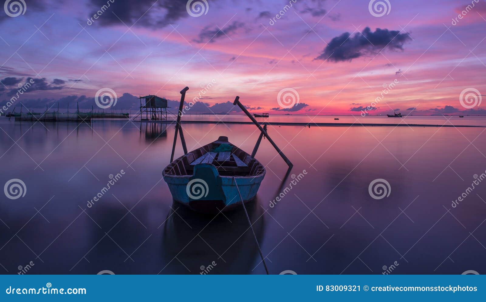 Wooden Boat At Sunset Picture. Image: 83009321