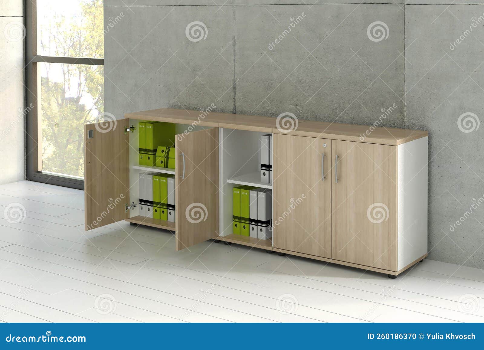 Wooden Bookcase in Office Interior. Stock Photo - Image of rack ...