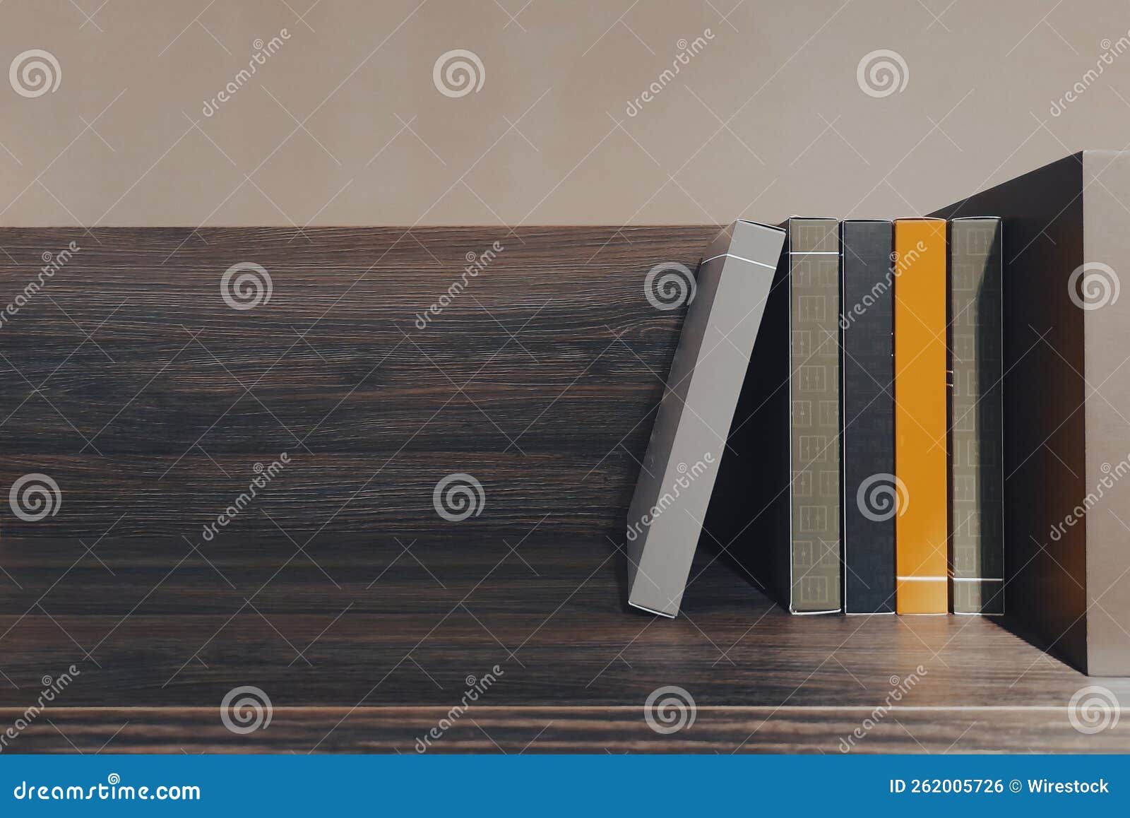 Wooden Bookshelf with Organized Books Stock Photo - Image of paper ...