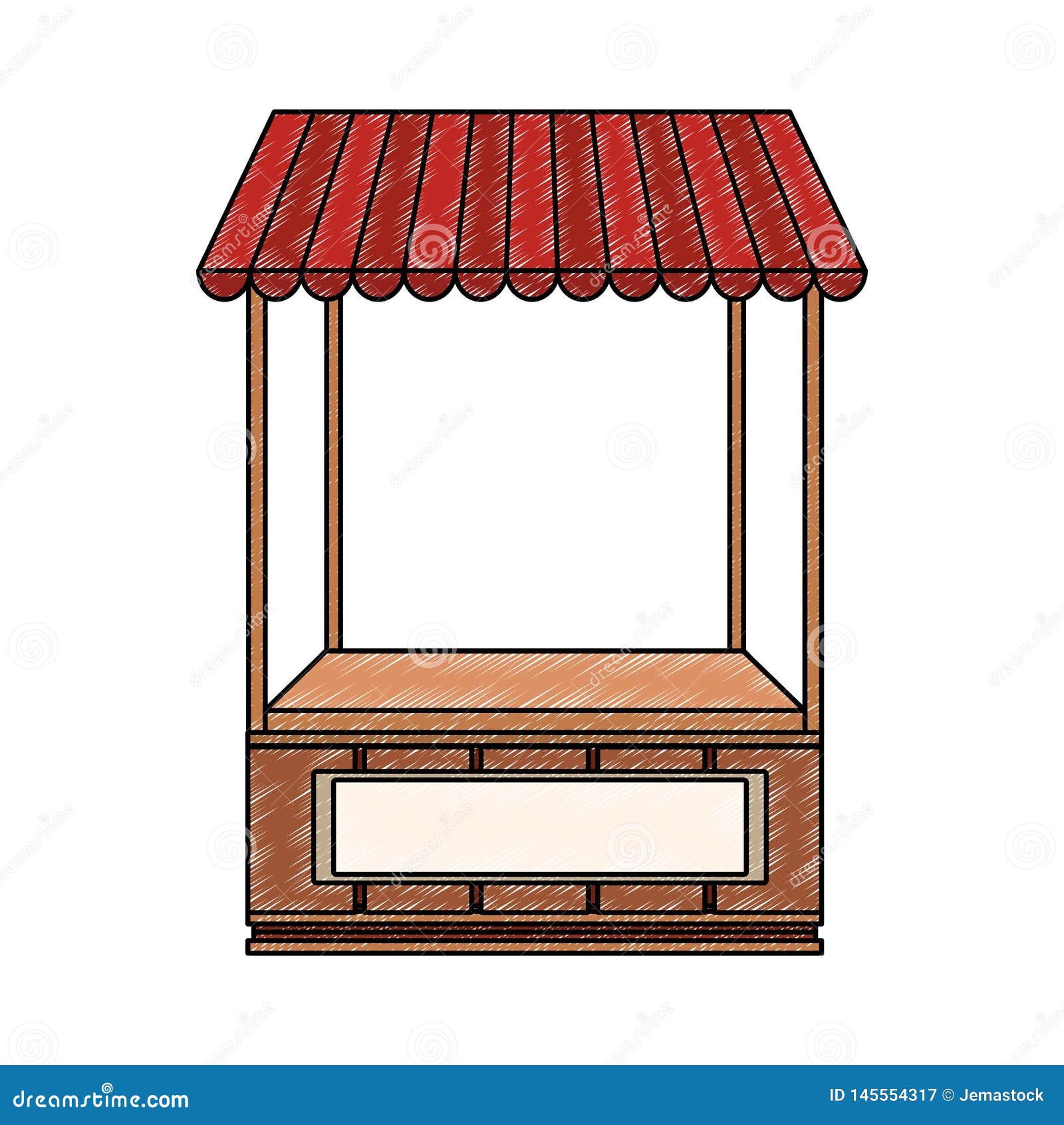 Wooden Booth Stand Scribble Stock Vector - Illustration of cook, draw ...