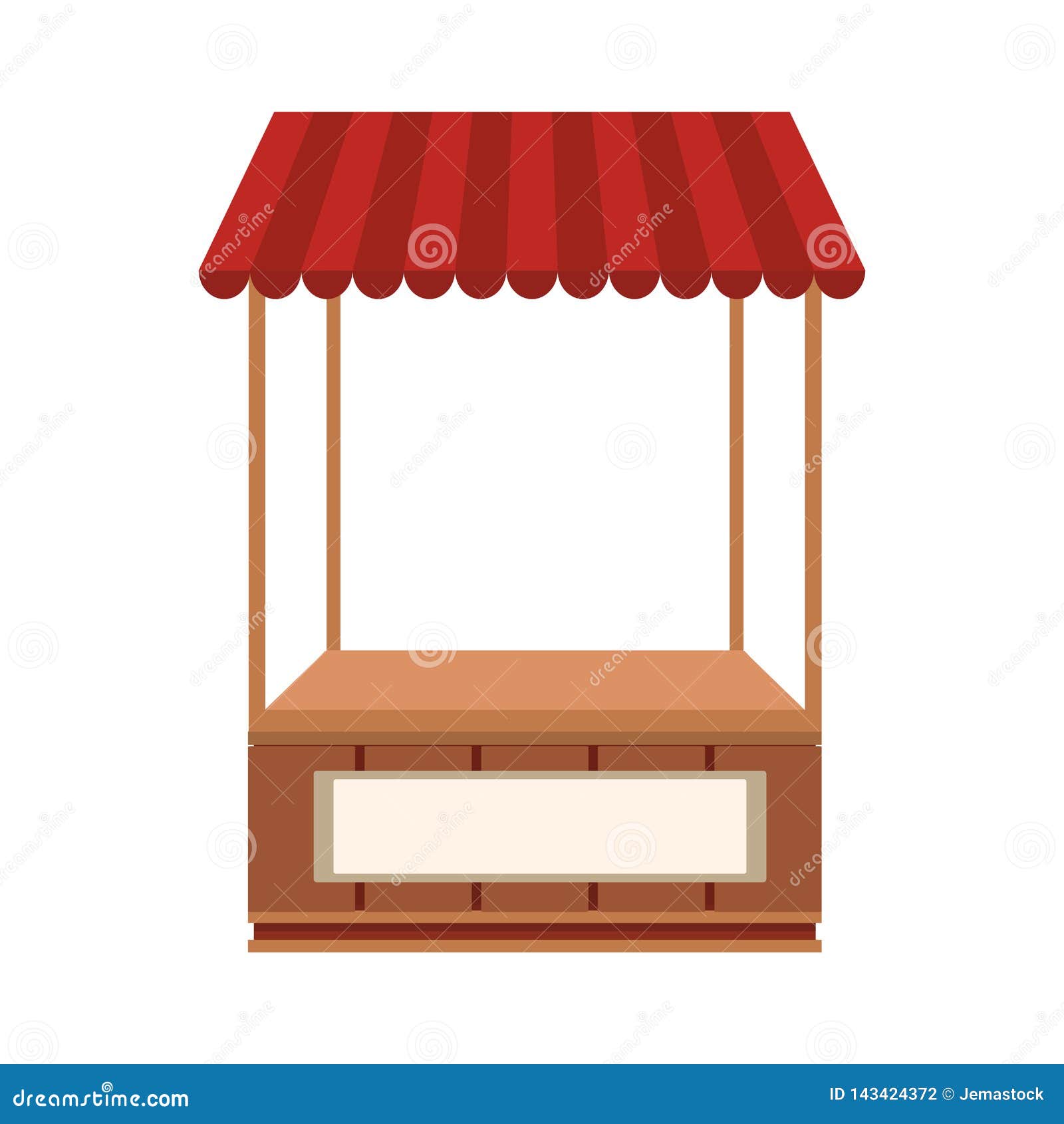 Wooden booth stand stock vector. Illustration of snack - 143424372