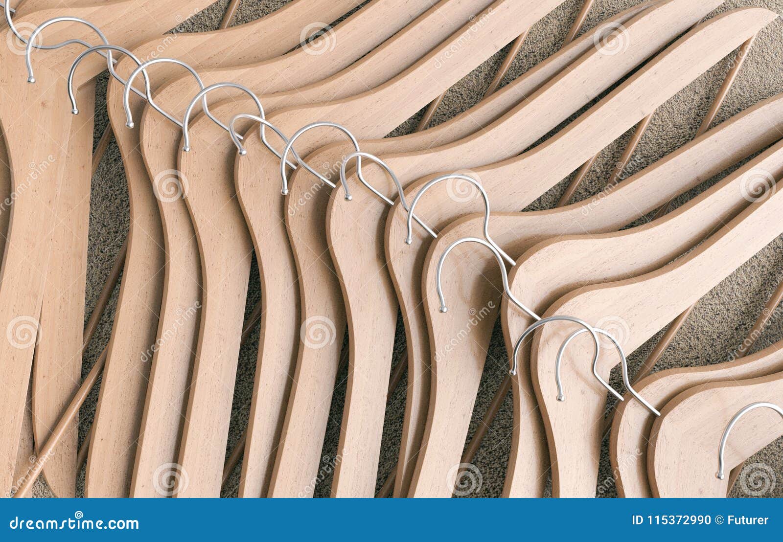 Wooden Bow in a Row - 3D Rendering Stock Photo - Image of hang ...