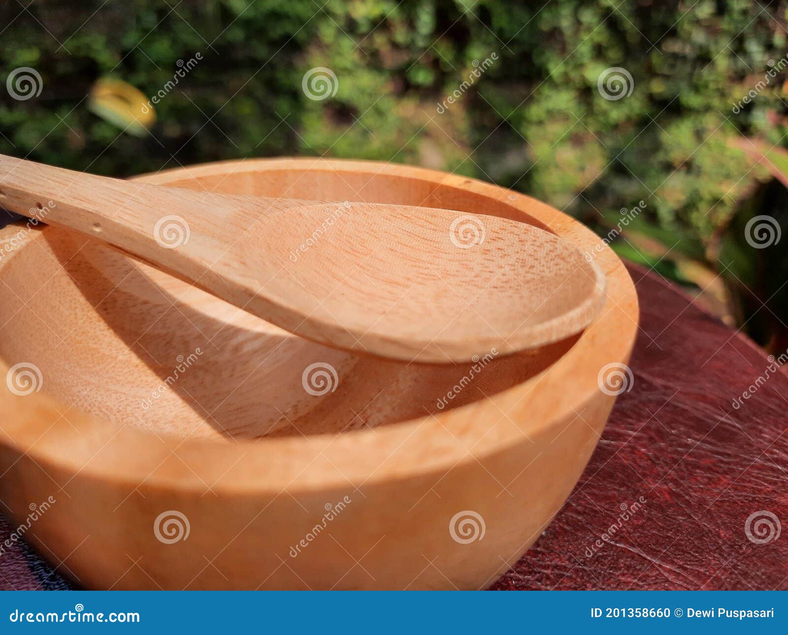 Wooden bowl and spoon stock photo. Image of sculpture - 201358660