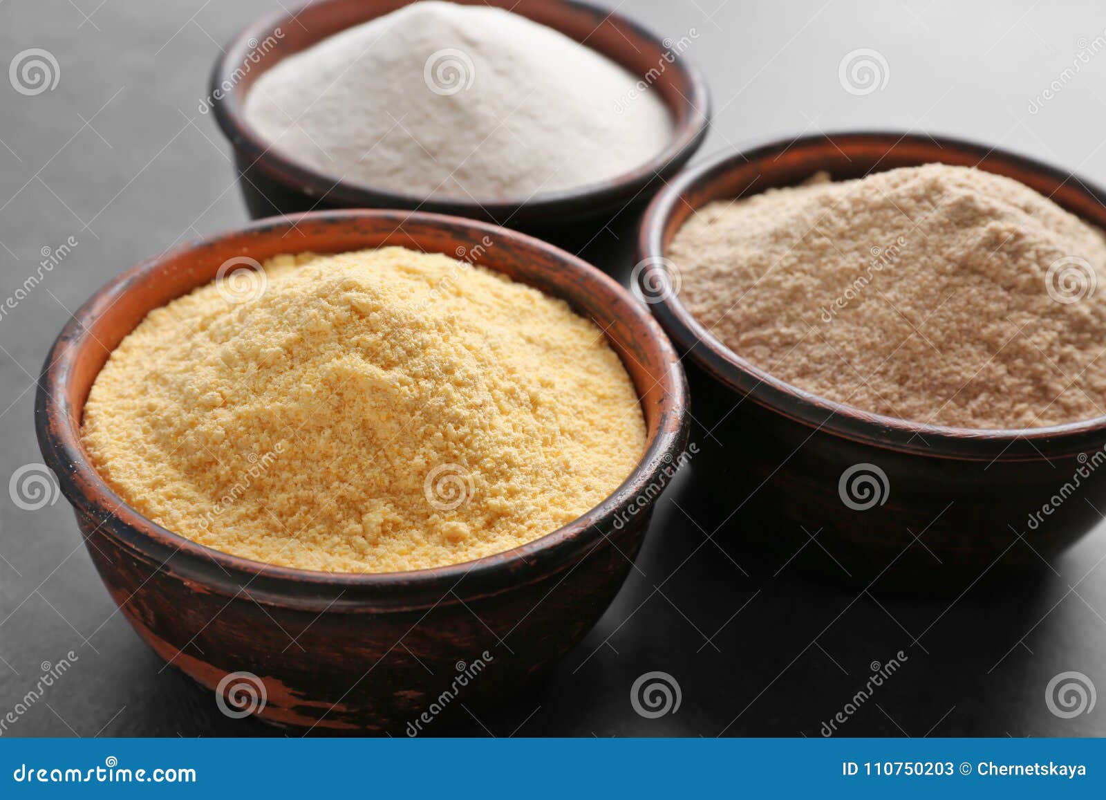 Wooden Bowls with Different Types of Flour Stock Image - Image of grain ... Wooden Bowls with Different Types of Flour Stock Image - Image of grain ...