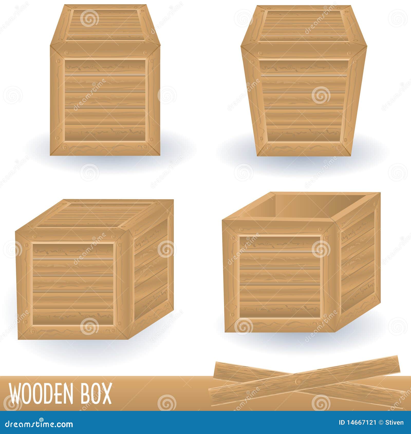 Wooden box stock vector. Illustration of dimension, cargo - 14667121