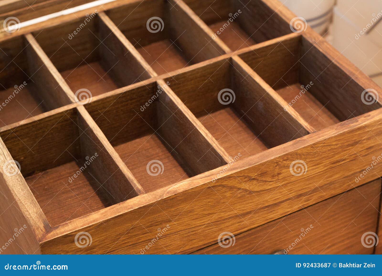 Wooden Box Container Empty Compartment Isolated Teak Frame Stock Image ...