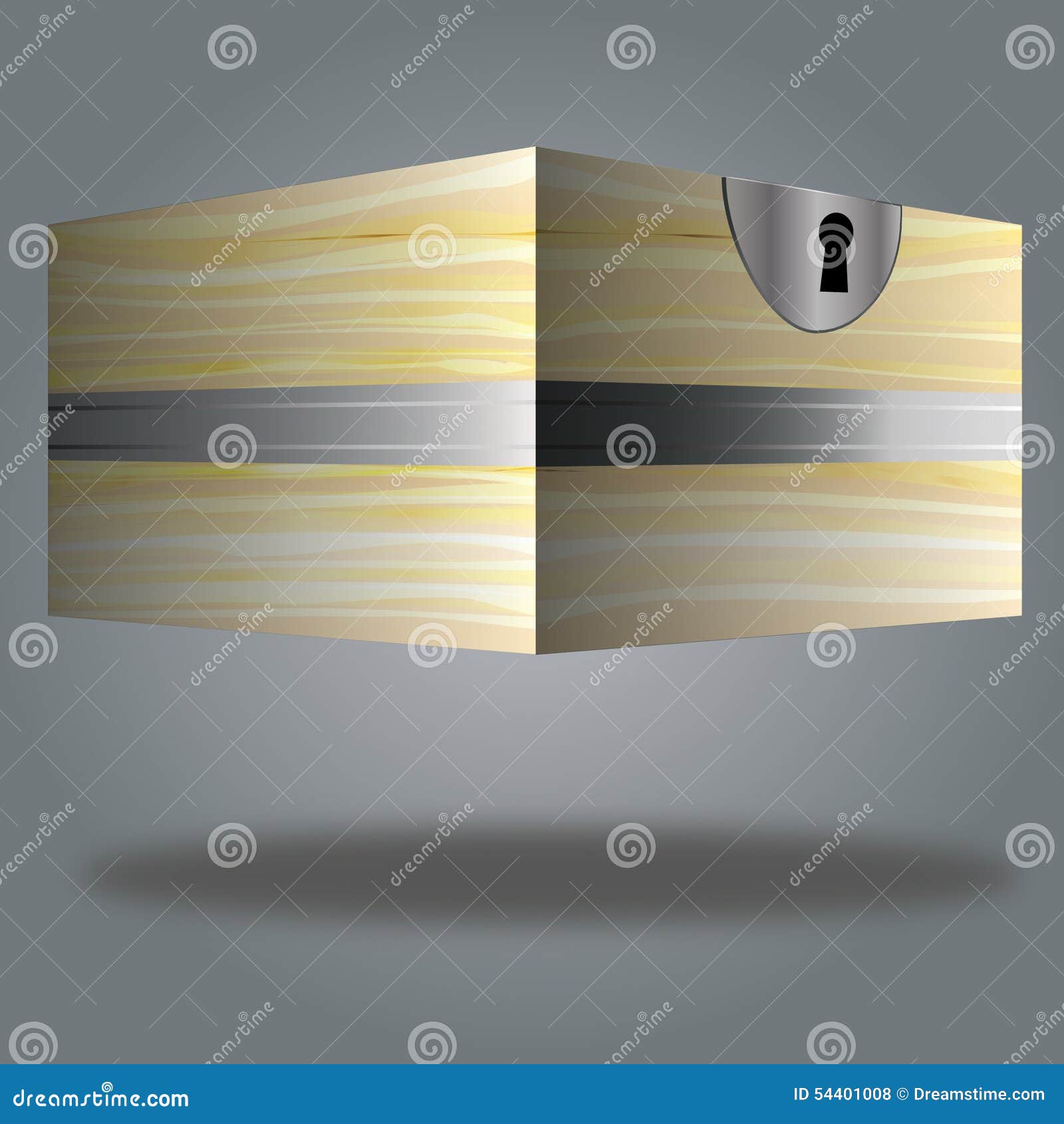 Wooden Box 3d, Closed, with Keyhole, Mystery, Problem Solving Stock ...