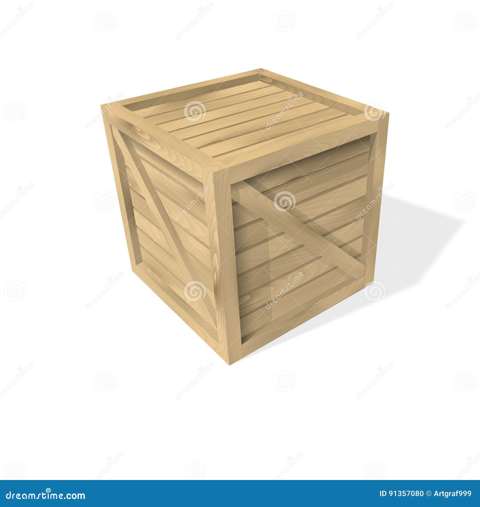 Wooden Box 3D. Vector Illustration Stock Vector - Illustration of ...
