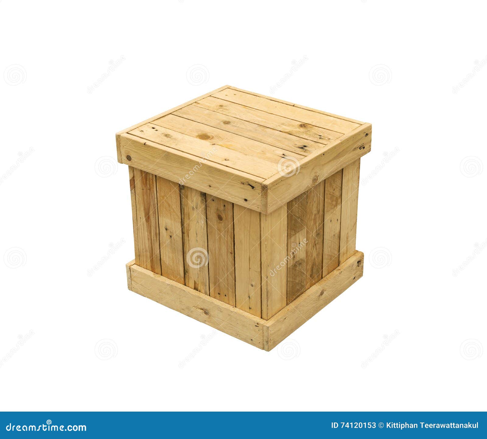 Wooden Box Export Pallet Shipping Cube Isolated Stock Image - Image of ...