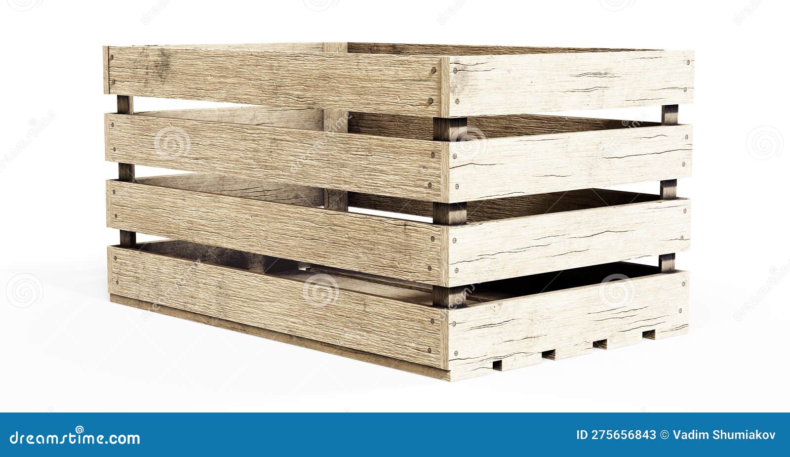 Wooden box. Front view stock illustration. Illustration of delivery ...