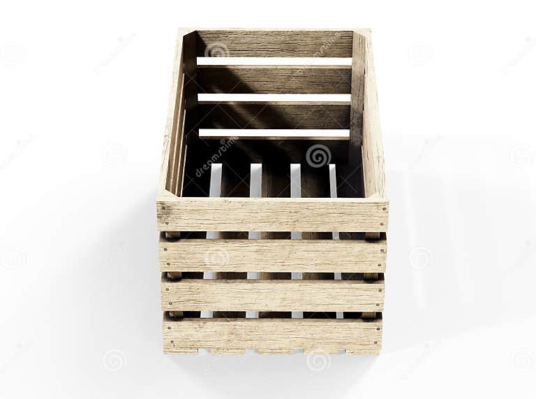 Wooden box. Front view stock illustration. Illustration of transport ...