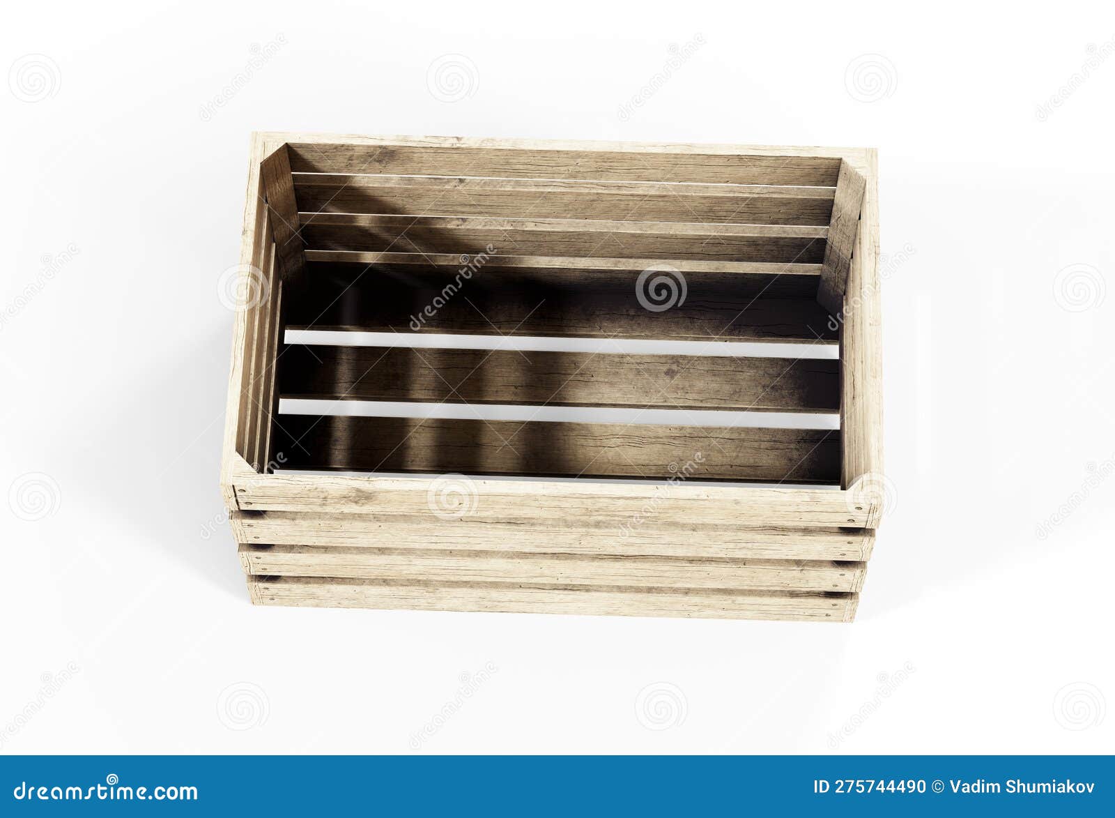 Wooden box. Front view stock illustration. Illustration of package ...