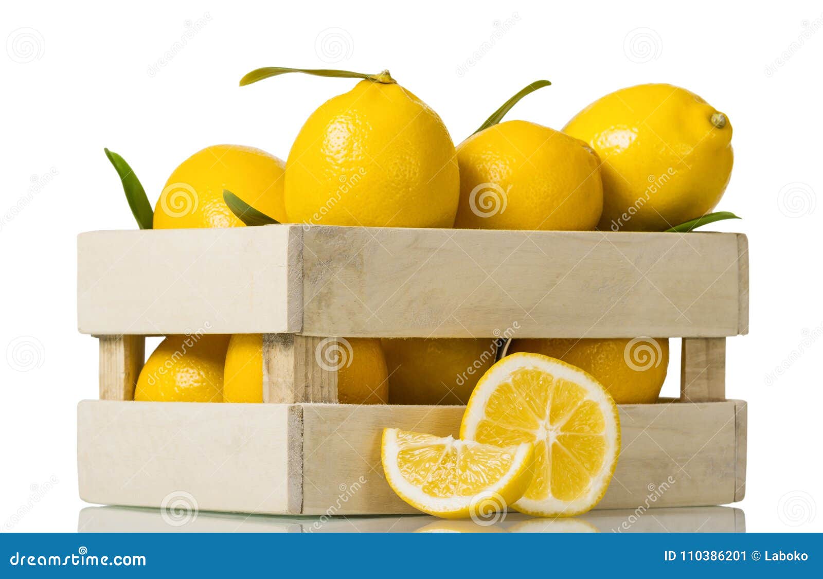 Wooden Box Full of Lemons, on White Stock Image - Image of diet, fresh ...