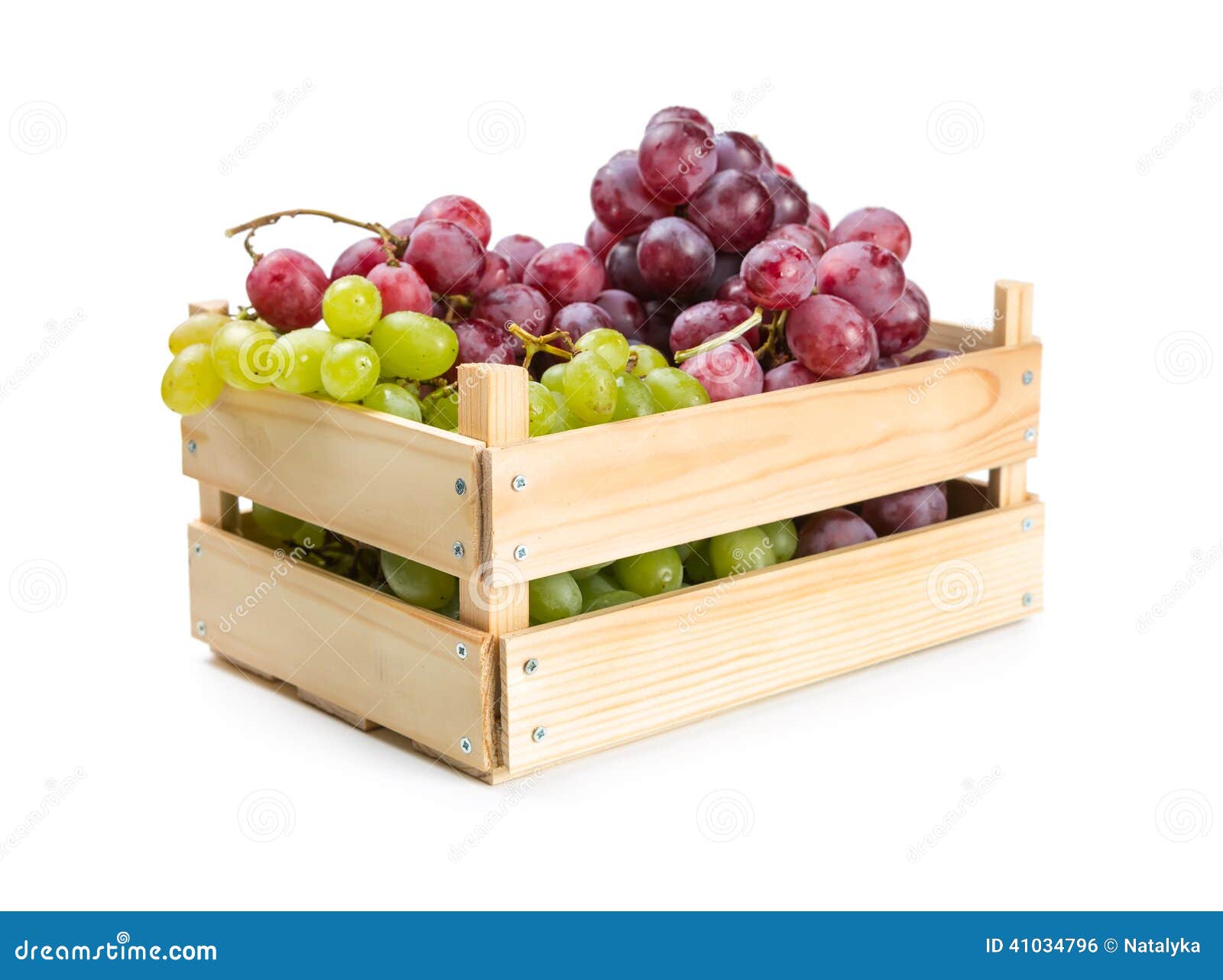 Wooden box with grapes stock photo. Image of purple, green - 41034796